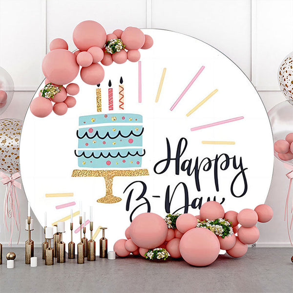 Allenjoy Cyan Cake Candle Simple Round Birthday Backdrop – Allenjoy Studio