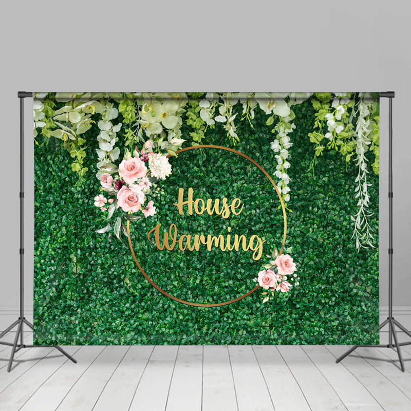 Allenjoy Spring Greeny Grass Floral House Warming Party Backdrop ...
