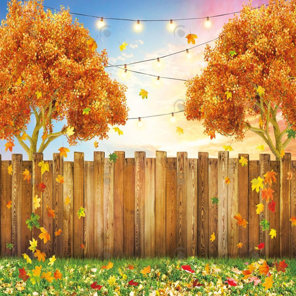 Allenjoy Autumn Backyard Maple Tree Photography Backdrop Gbsx-00602 ...