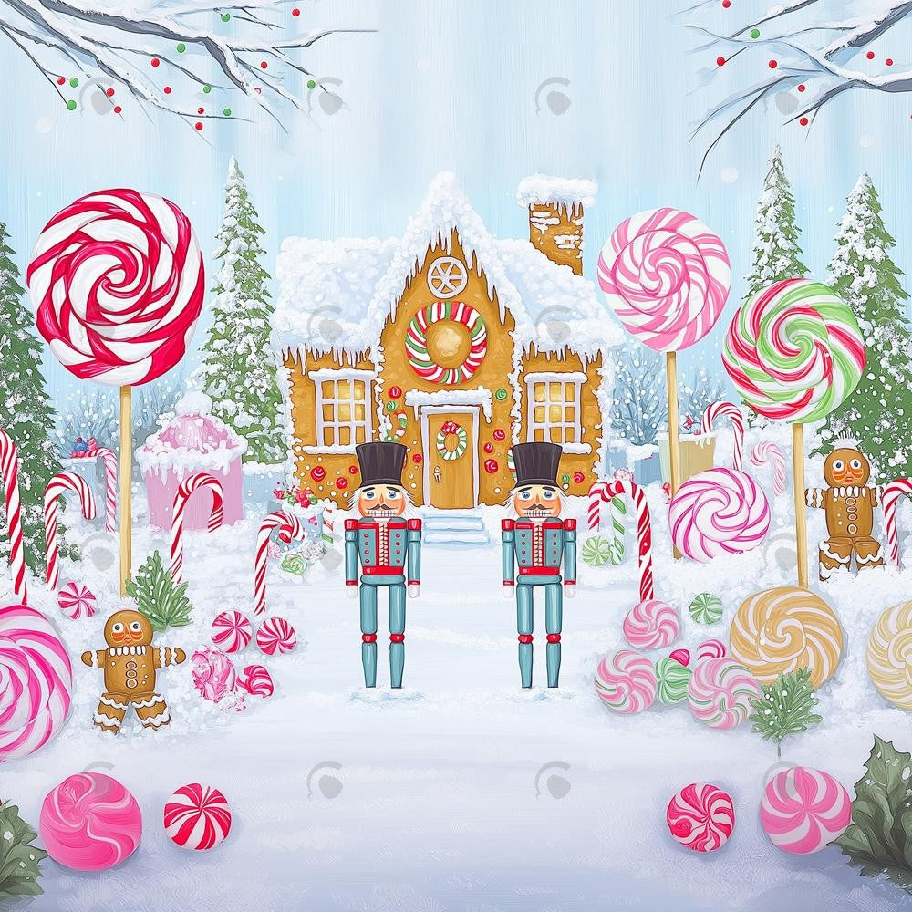 Allenjoy Christmas Candyland Gingerbread House Photography Backdrop Gb ...