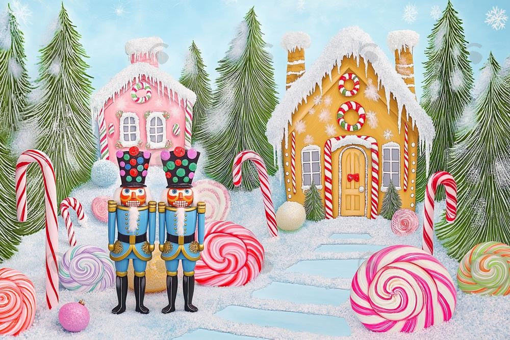 Allenjoy Christmas Candyland Gingerbread House Photography Backdrop Gb ...