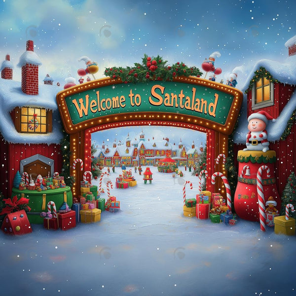 Allenjoy Christmas Santaland Photography Backdrop Gbsx-01052 – Allenjoy ...