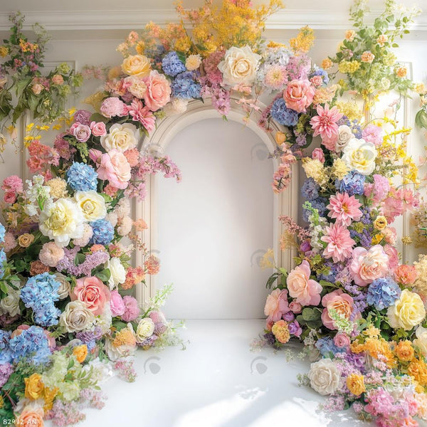 Colorful Floral Arch Photography Backdrop GBSX-99735 – Allenjoy Studio