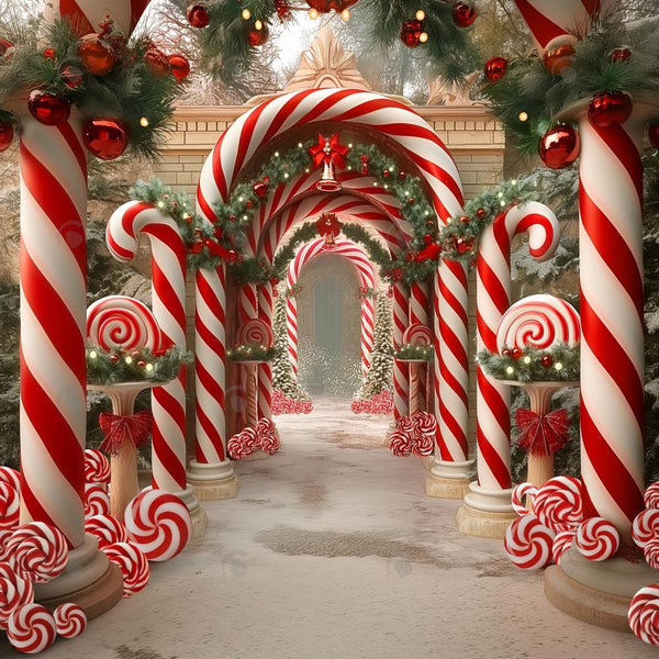 Allenjoy Enchanted Sweet Candycane Peppermint Arched Road Photography ...