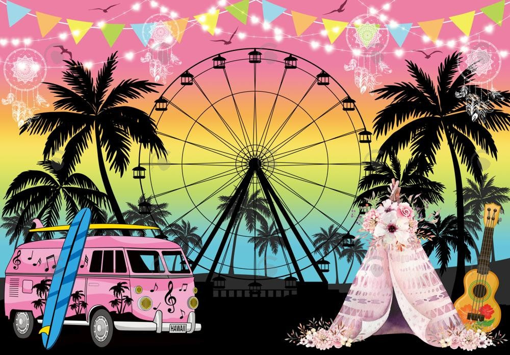 Allenjoy Ferris Wheel Music Festival Photography Backdrop Gbsx-00615 ...