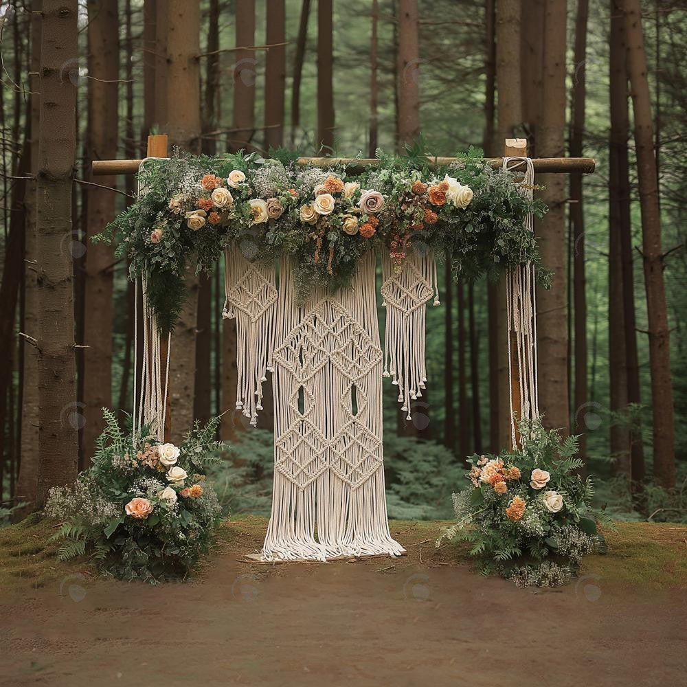 Allenjoy Forest Macrame Arch Photography Backdrop GBSX-00010 – Allenjoy ...