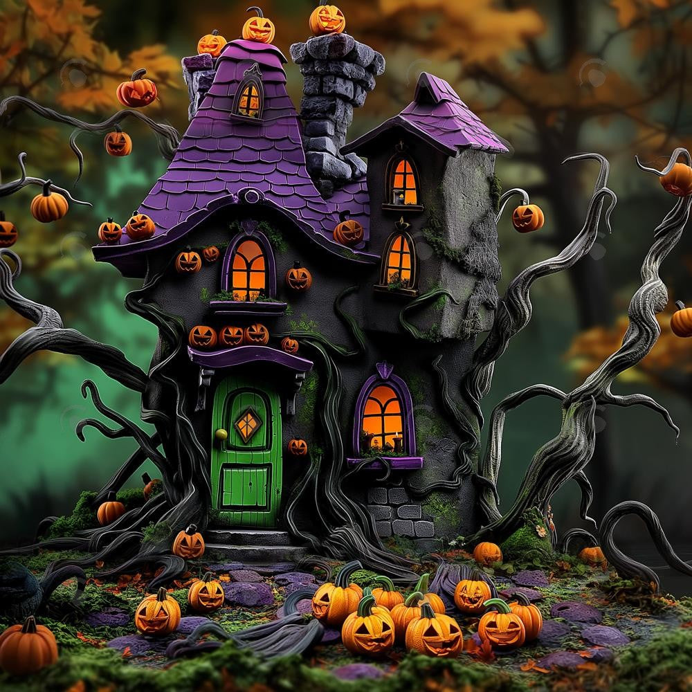 Allenjoy Halloween Boogie Tower Photography Backdrop Gbsx-00949 ...