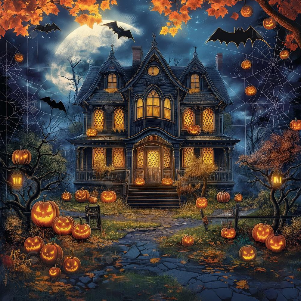 Allenjoy Halloween Haunted Cottage Photography Backdrop Gbsx-00906 ...