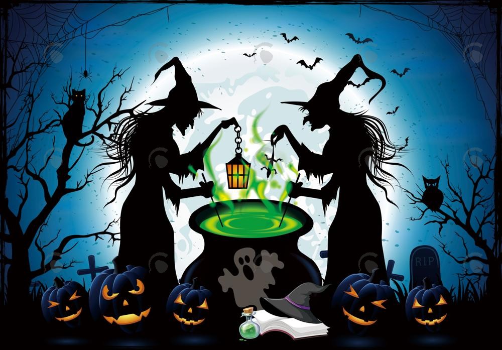 Allenjoy Halloween Night Witches Photography Backdrop Gbsx-00223 ...