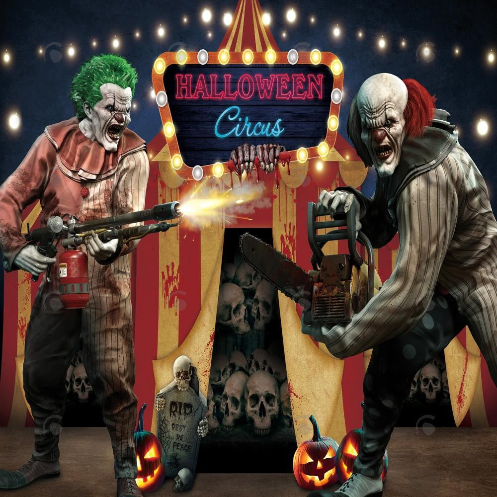 Allenjoy Happy Halloween Creepy Circus Photography Backdrop Gbsx-00669 ...