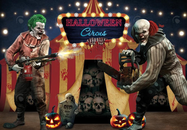 Allenjoy Happy Halloween Creepy Circus Photography Backdrop Gbsx-00669 ...