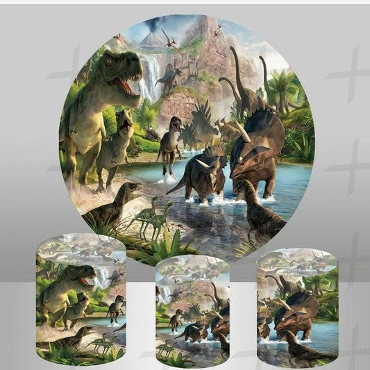 Dinosaur Park Custom Round Backdrop With Plinths AS-DLZ-facc92 ...
