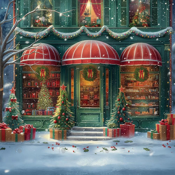 Allenjoy Merry Christmas Shop Photography Backdrop Gbsx-00194 ...
