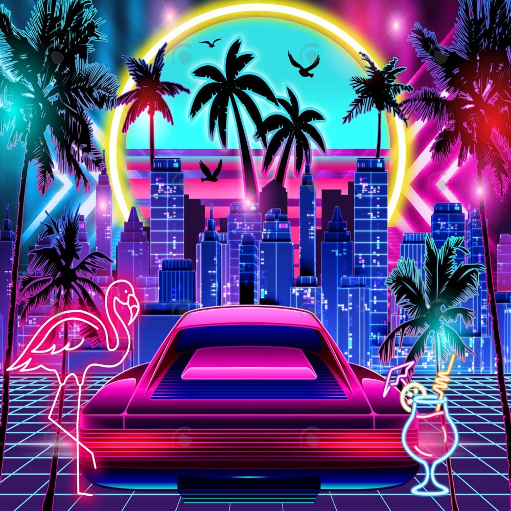 Allenjoy Miami Vice Night Photography Backdrop Gbsx-00535 – Allenjoy Studio