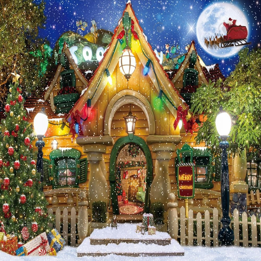Allenjoy North Pole Cottage Photography Backdrop Gbsx-00939 – Allenjoy Studio