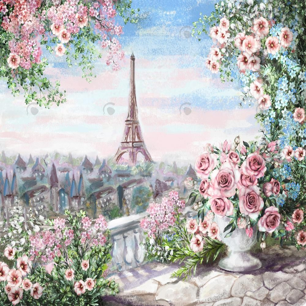 Allenjoy Painting Eiffel Tower Photography Backdrop Gbsx-00720 ...