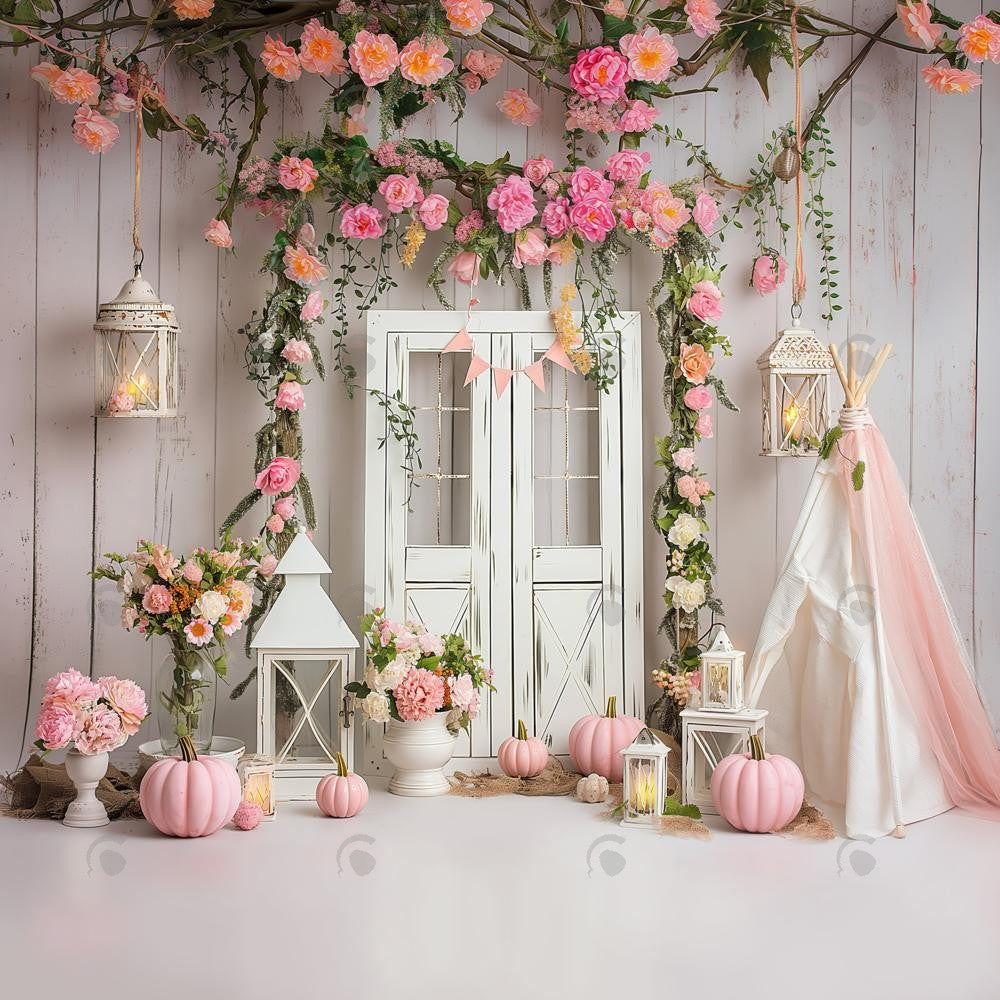 Allenjoy Pink Pumpkin Boho Photography Backdrop Gbsx-00458 – Allenjoy ...