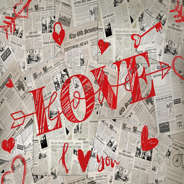 Allenjoy Retro Love Newspaper Pattern Photography Backdrop Gbsx-01261 ...
