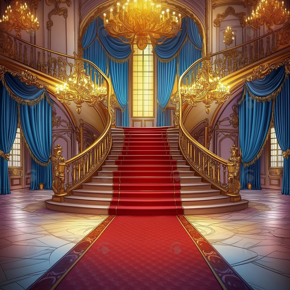 Allenjoy Royal Castle Staircase Photography Backdrop Gbsx-01057 ...