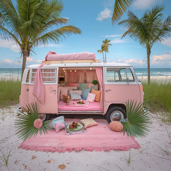 Allenjoy Summer Pink Camper Photography Backdrop Gbsx-00309 – Allenjoy ...