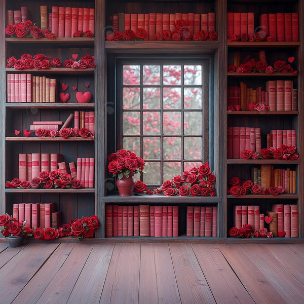 Allenjoy Valentine Love Bookshelf Window Photography Backdrop Gbsx-014 ...
