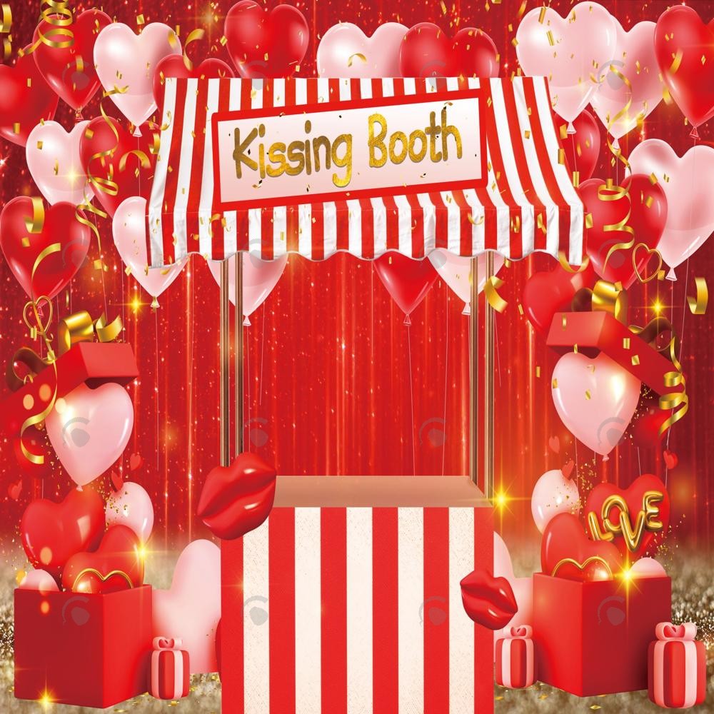 Allenjoy Valentine Red Kissing Booth Photography Backdrop Gbsx-01271 ...
