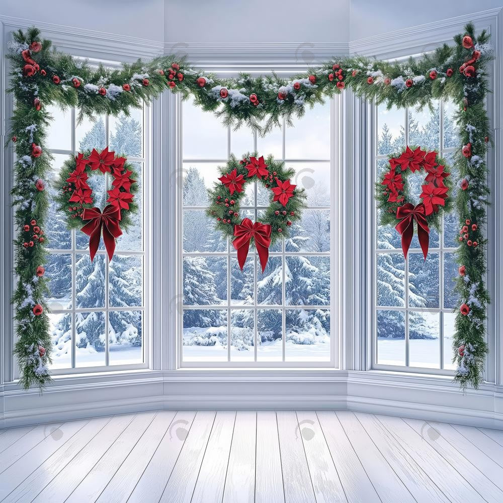 Allenjoy White Winter Wonderland Window Photography Backdrop Gbsx-0108 ...