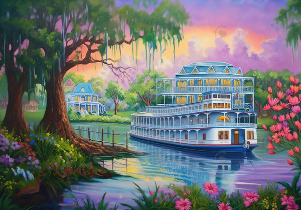 Spring River Luxury Cruise Ship Backdrop – Allenjoy Studio