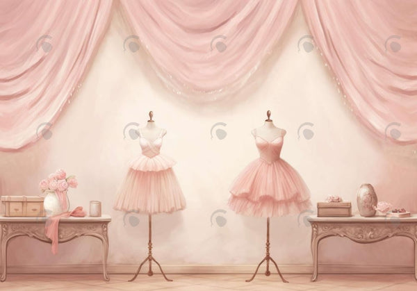 Pink Ballet Dancer Room Backdrop – Allenjoy Studio