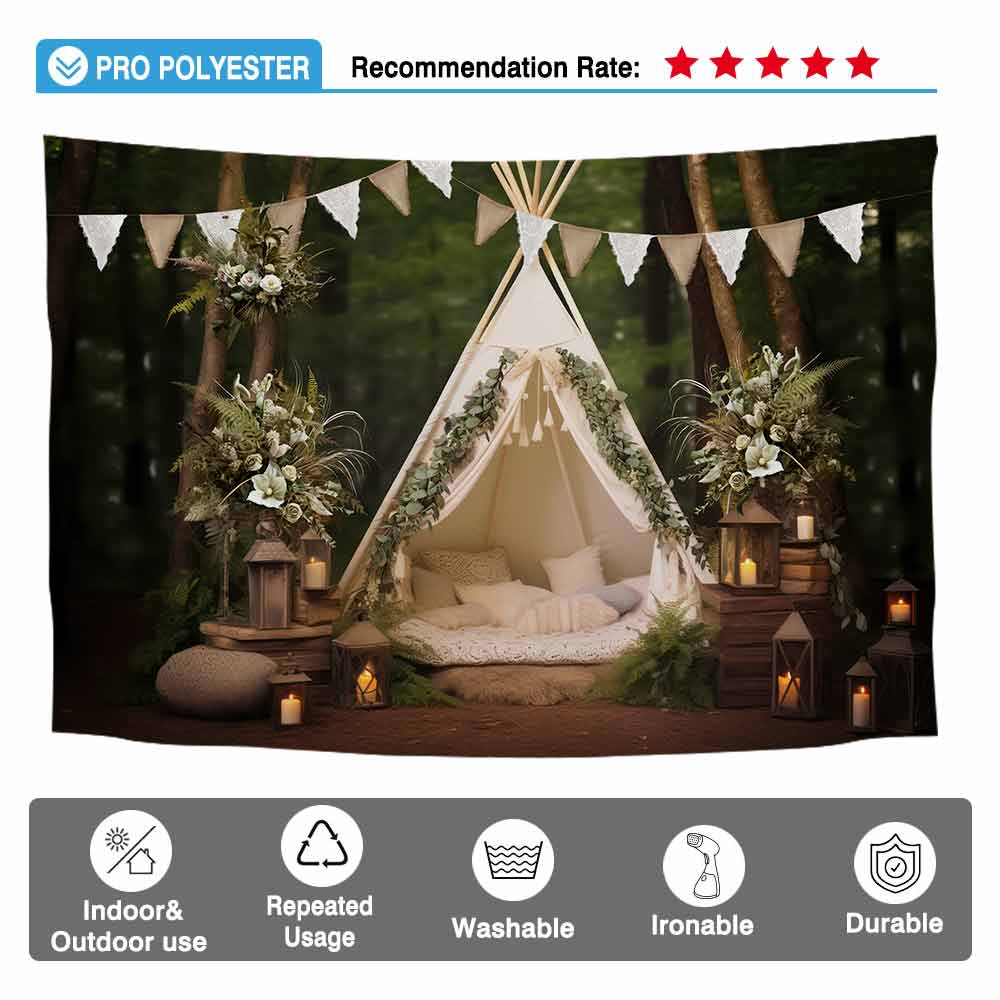 Allenjoy Spring Camp Photography Backdrop Simple Tea Time Tent ...
