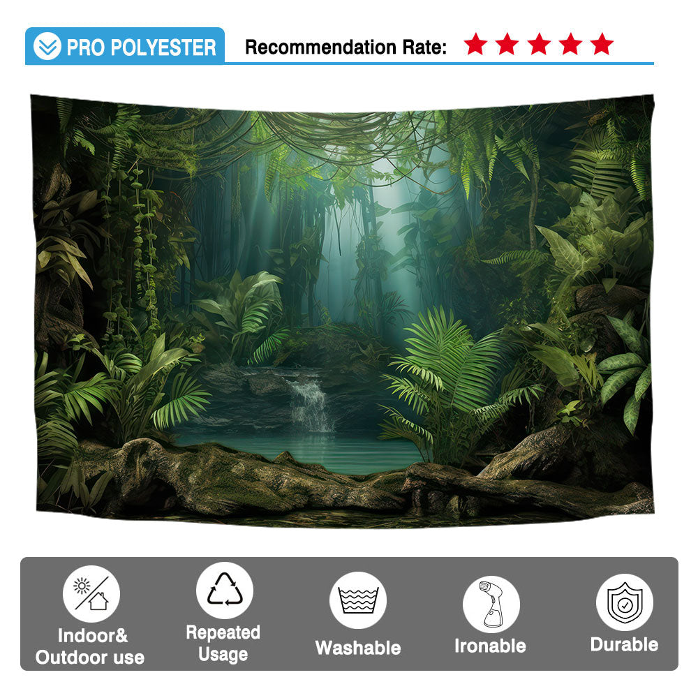 Allenjoy Tropical Jungle Photography Backdrop Mysterious Forest Green ...