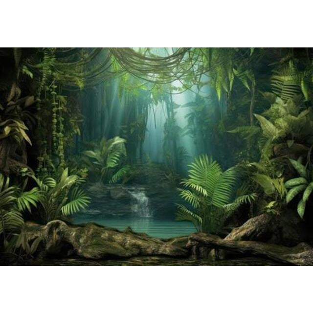 Allenjoy Tropical Jungle Photography Backdrop Mysterious Forest Green ...