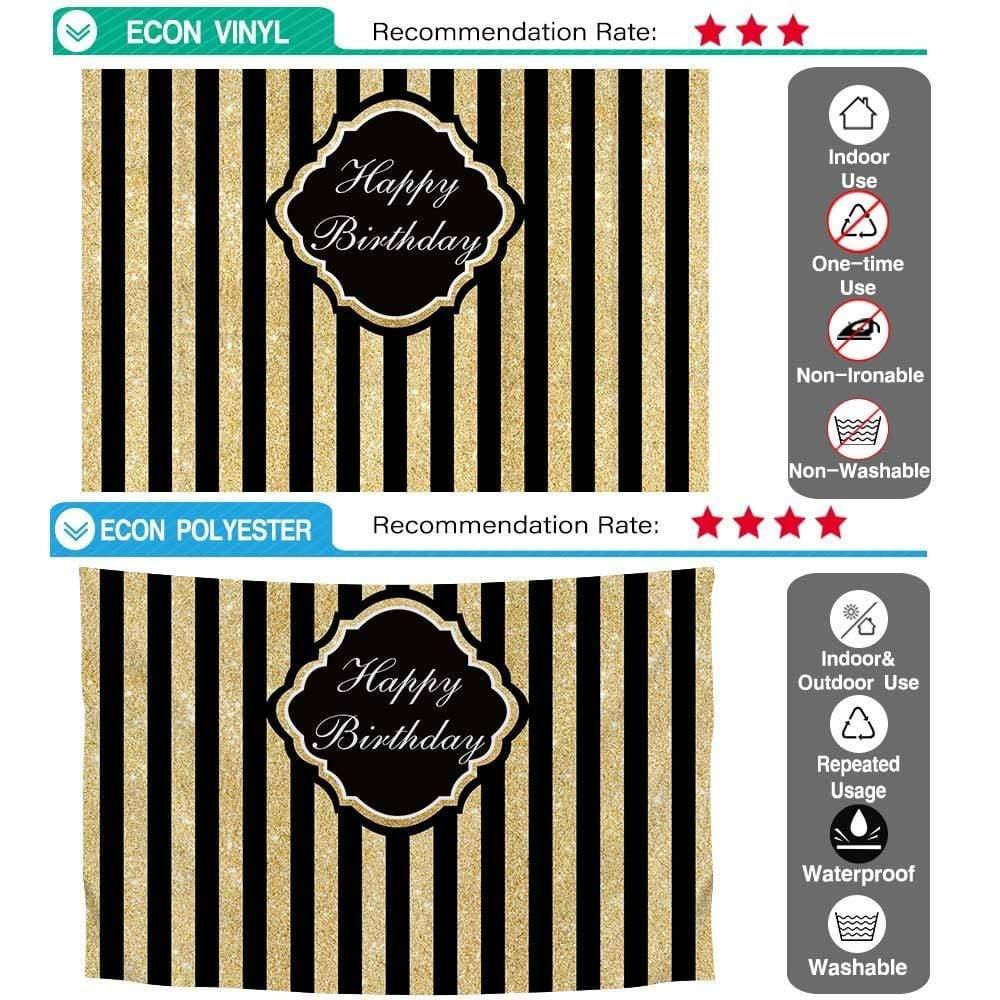 Allenjoy Golden and Black Vertical Stripes Birthday Backdrop – Allenjoy ...