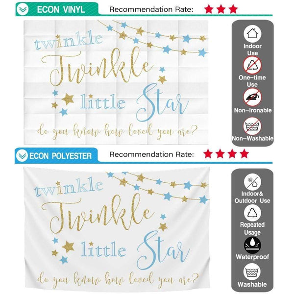 Allenjoy Twinkle Twinkle Little Star Golden and Blue Backdrop ...