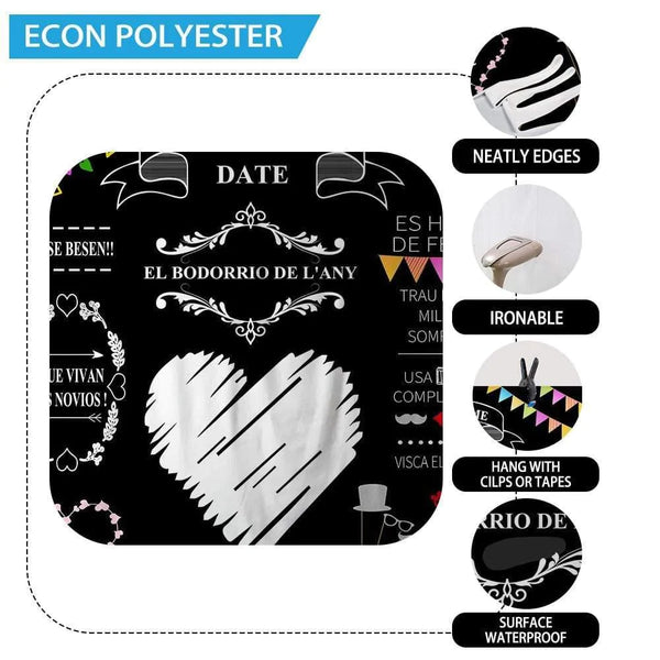 Allenjoy Colorful Flag Love Custom Date Name Wedding Backdrop ...